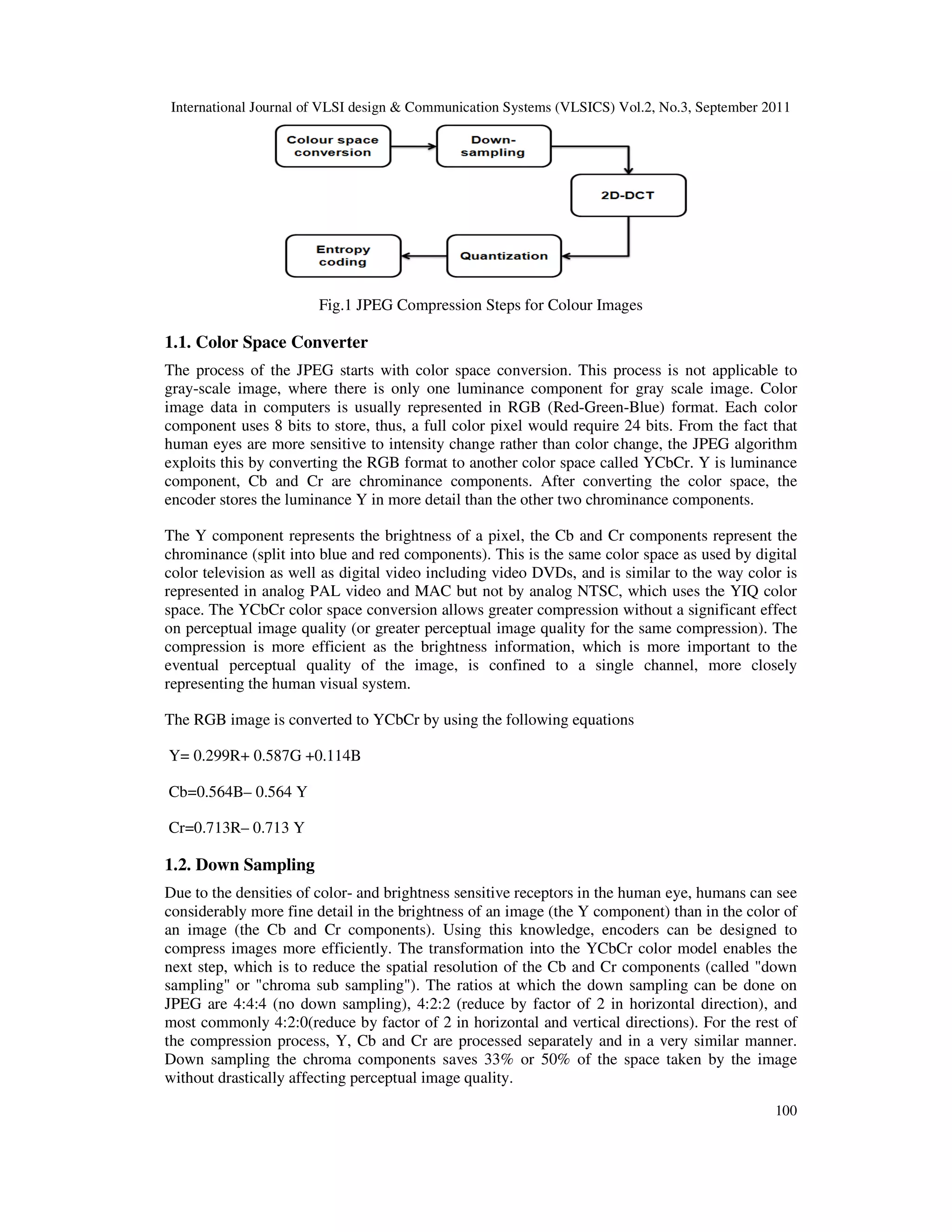 Pipelined Architecture Of 2d Dct Quantization And Zigzag Process For Jpeg Image Compression