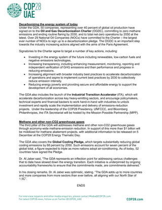 COP28 President Launches Global Decarbonization Accelerator | PDF ...