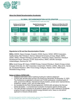 COP28 President Launches Global Decarbonization Accelerator | PDF ...