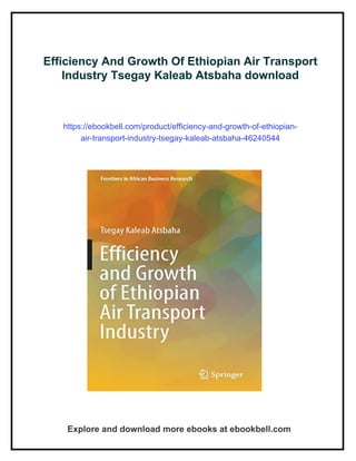 Efficiency And Growth Of Ethiopian Air Transport Industry Tsegay Kaleab ...