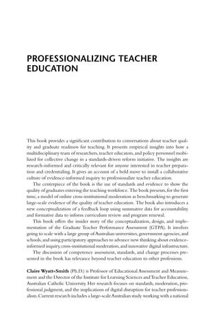 Professionalizing Teacher Education Performance Assessment Standards ...
