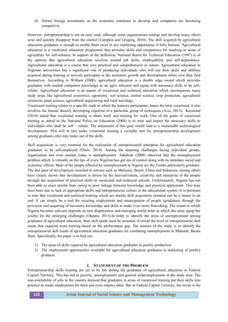 Entrepreneurial Skill needs of Agricultural Education Graduates in ...