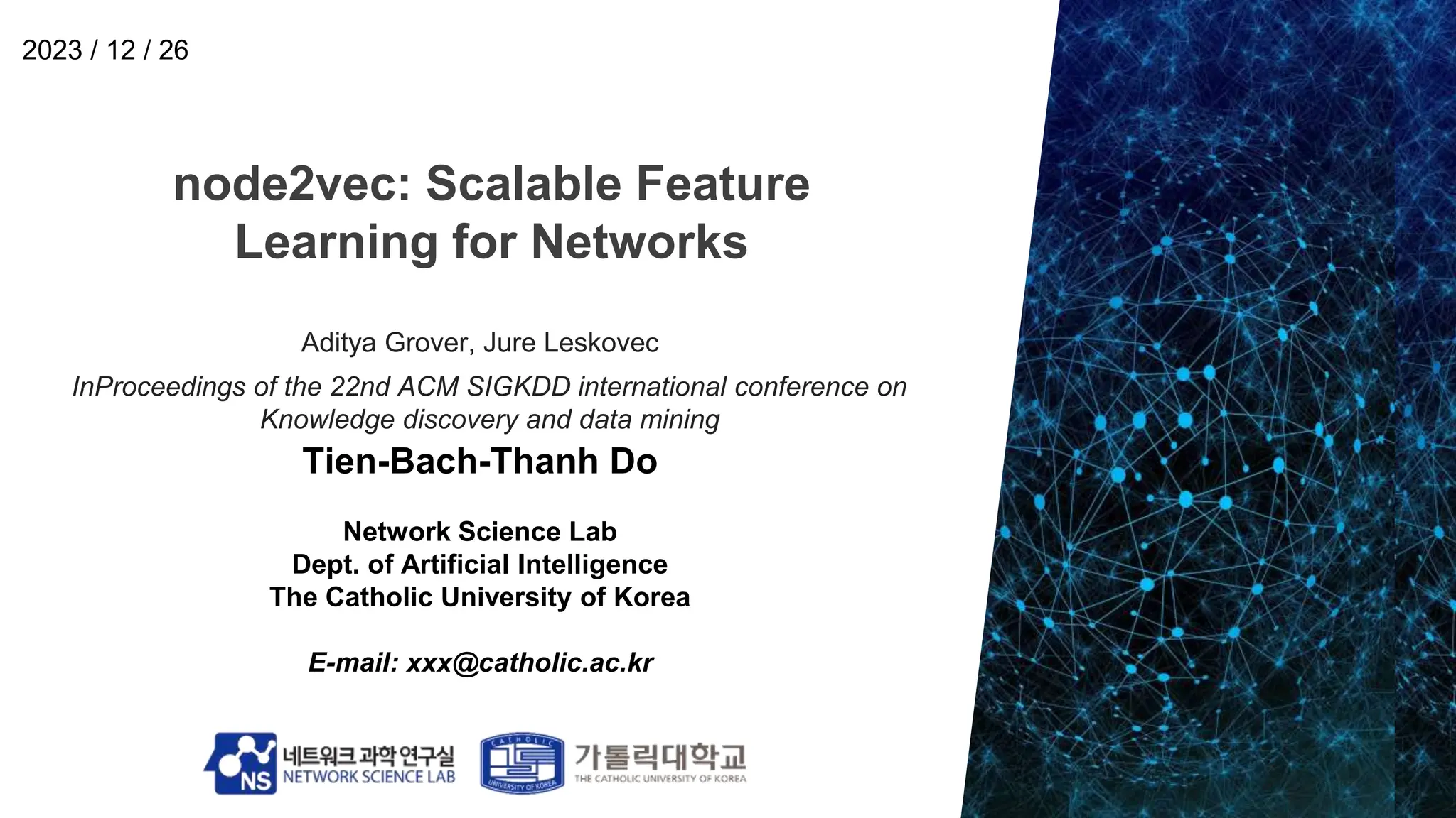 node2vec: Scalable Feature Learning for Networks.pptx