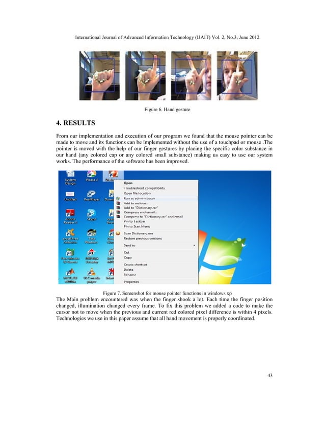 Gesture Based Interface Using Motion and Image Comparison | PDF