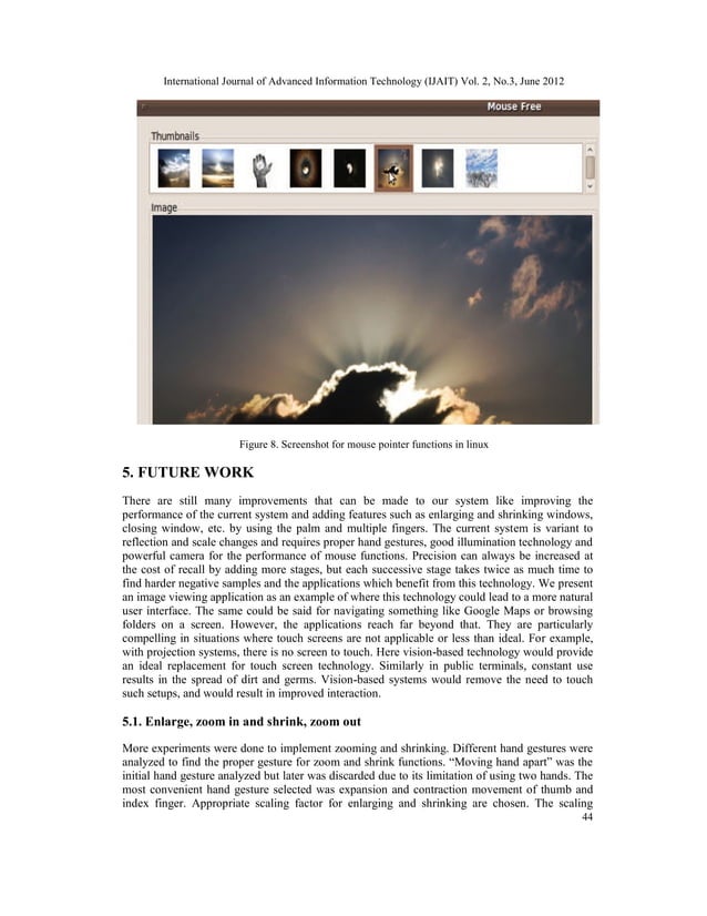 Gesture Based Interface Using Motion and Image Comparison | PDF