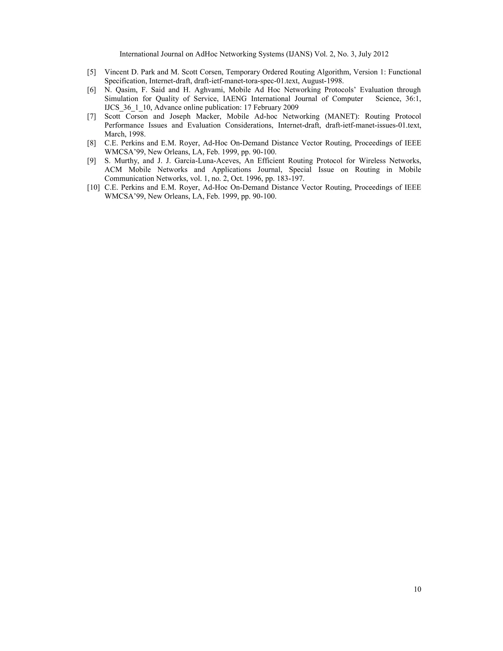 Performance Analysis Of Mobile Adhoc Network Routing Protocols Over Tcp Pdf Computer