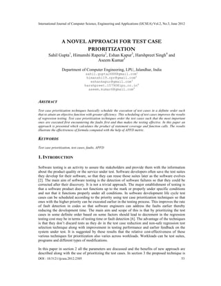 A NOVEL APPROACH FOR TEST CASEPRIORITIZATION | PDF | Web Development ...