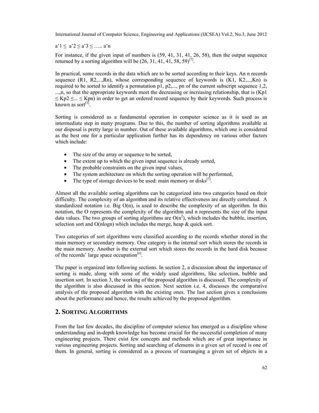 Proposal Of A Two Way Sorting Algorithm And Performance Comparison With Existing Algorithms Pdf