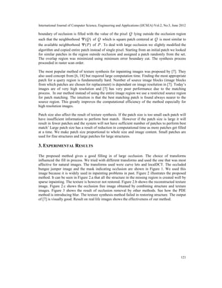 REMOVING OCCLUSION IN IMAGES USING SPARSE PROCESSING AND TEXTURE SYNTHESIS | PDF | 3-D Graphics ...