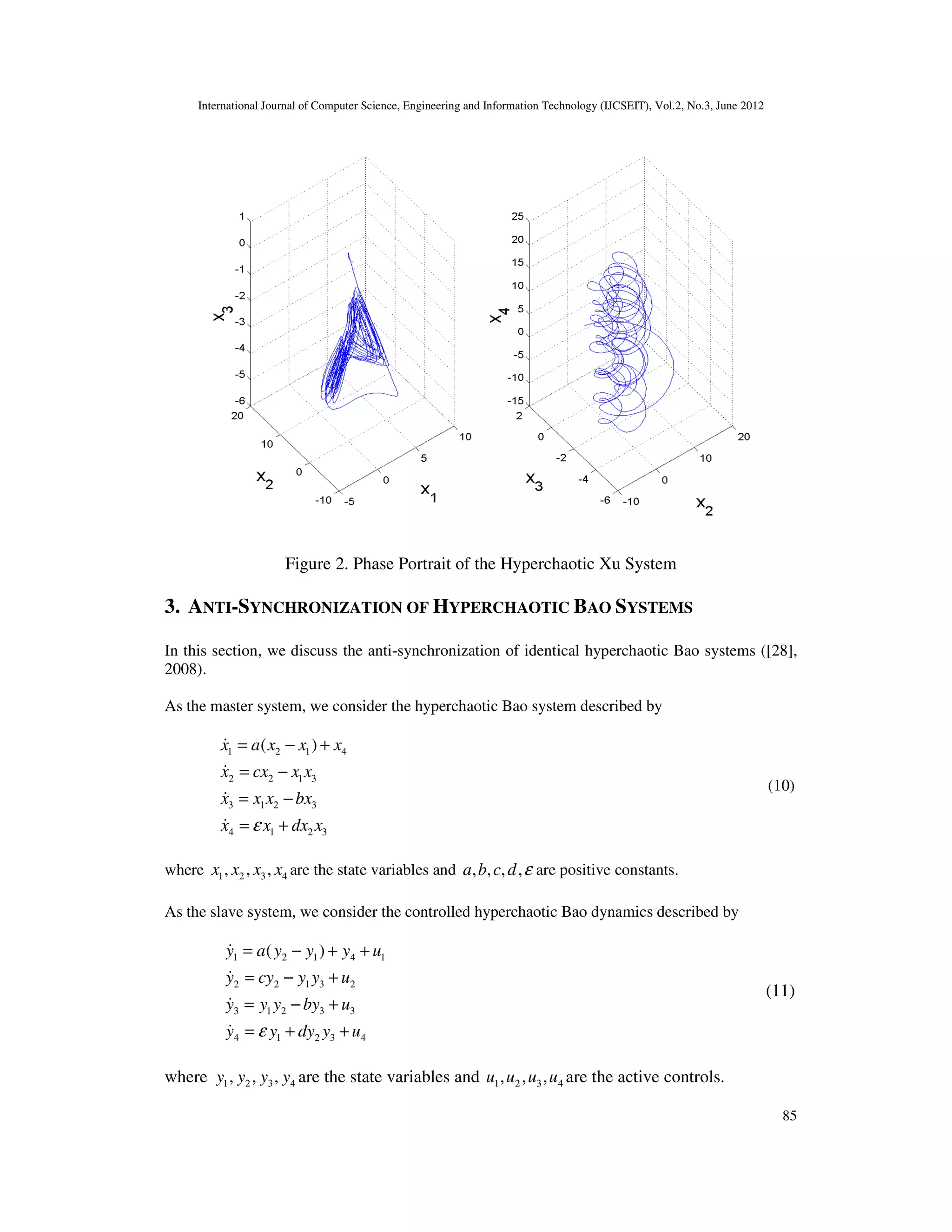 Anti Synchronization Of Hyperchaotic Bao And Hyperchaotic Xu Systems Via Active Control Pdf