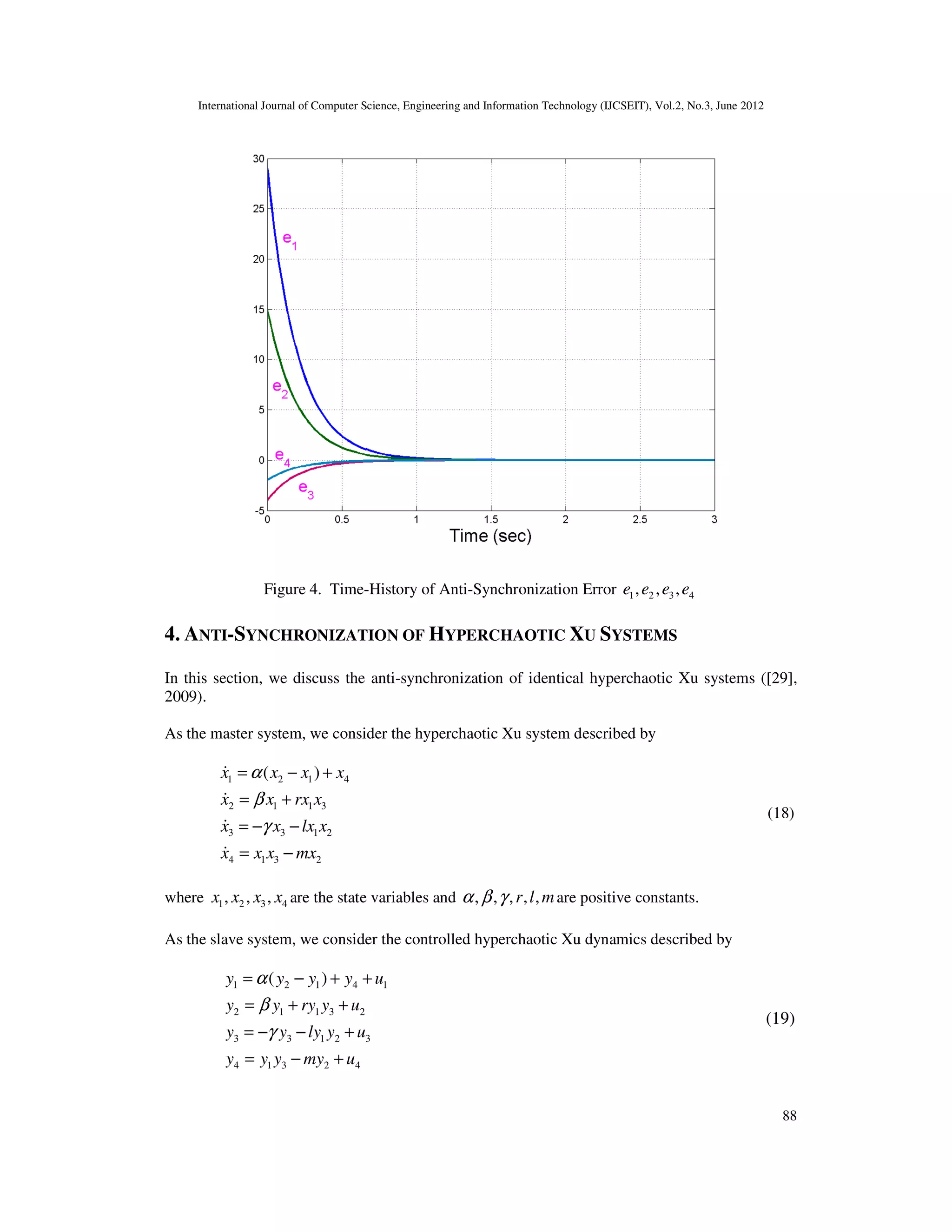 ANTI-SYNCHRONIZATION OF HYPERCHAOTIC BAO AND HYPERCHAOTIC XU SYSTEMS VIA ACTIVE CONTROL | PDF