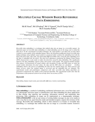 MULTIPLE CAUSAL WINDOW BASED REVERSIBLE DATA EMBEDDING | PDF