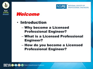 Licensure as a Professional Engineer -- Its Value and the Steps to Take ...