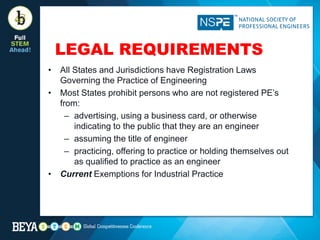 Licensure as a Professional Engineer -- Its Value and the Steps to Take ...