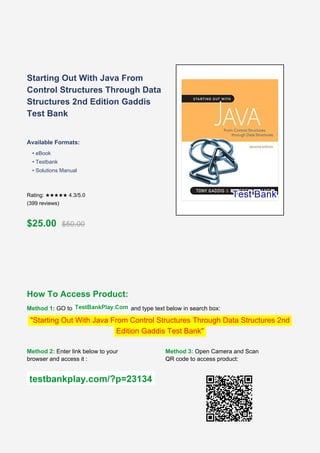 Comprehensive Test Bank for Starting Out With Java: Control Structures ...