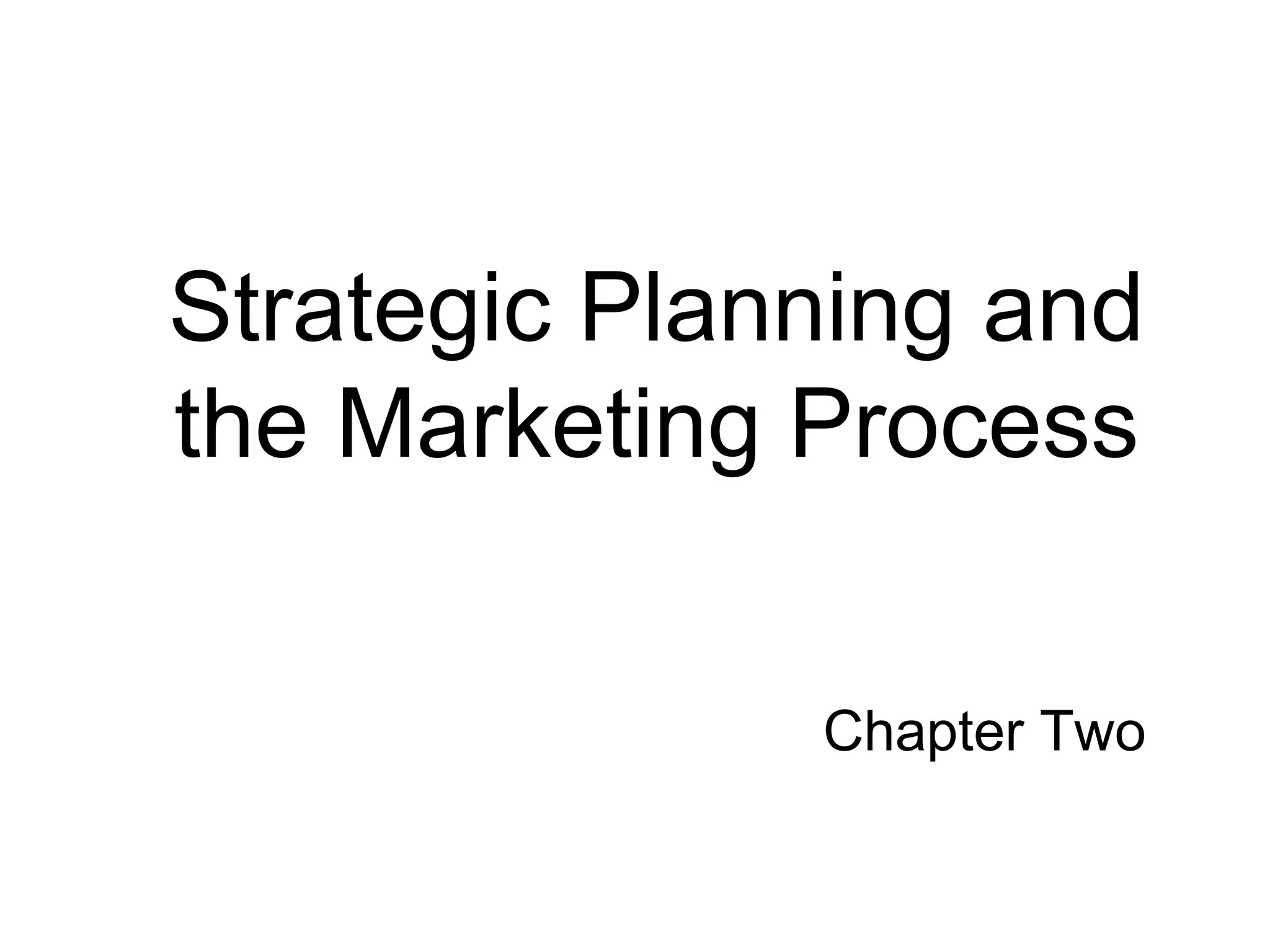 strategic planning and the marketing process | PDF