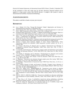 A MULTIPURPOSE MATRICES METHODOLOGY FOR TRANSMISSION USAGE, LOSS AND RELIABILITY MARGIN ...