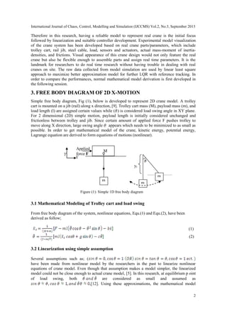 SIMMECHANICS VISUALIZATION OF EXPERIMENTAL MODEL OVERHEAD CRANE, ITS LINEARIZATION AND RERENCE ...