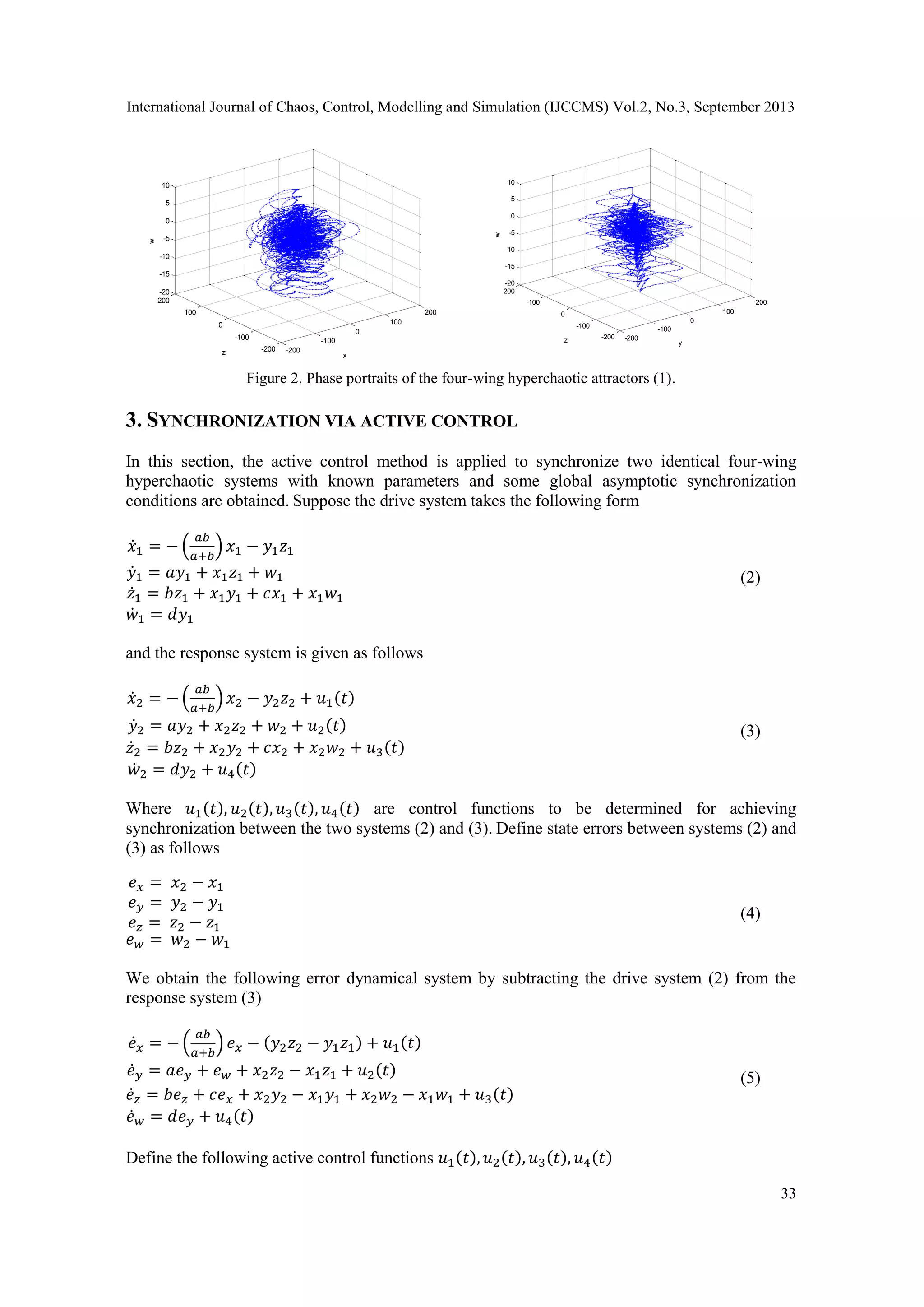 SYNCHRONIZATION OF A FOUR-WING HYPERCHAOTIC SYSTEM | PDF