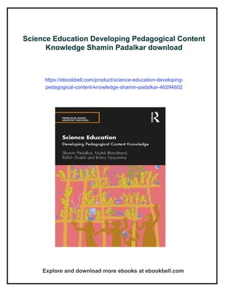 Science Education Developing Pedagogical Content Knowledge Shamin ...
