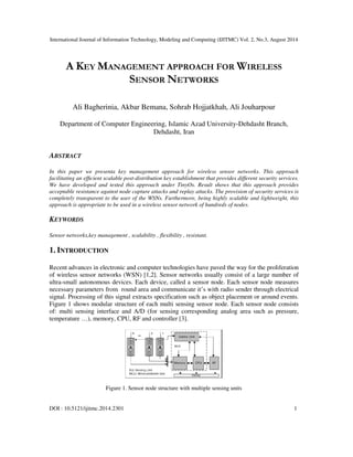 A Key Management Approach For Wireless Sensor Networks | PDF