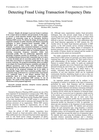 Detecting Fraud Using Transaction Frequency Data | PDF | Databases | Computer Software and ...