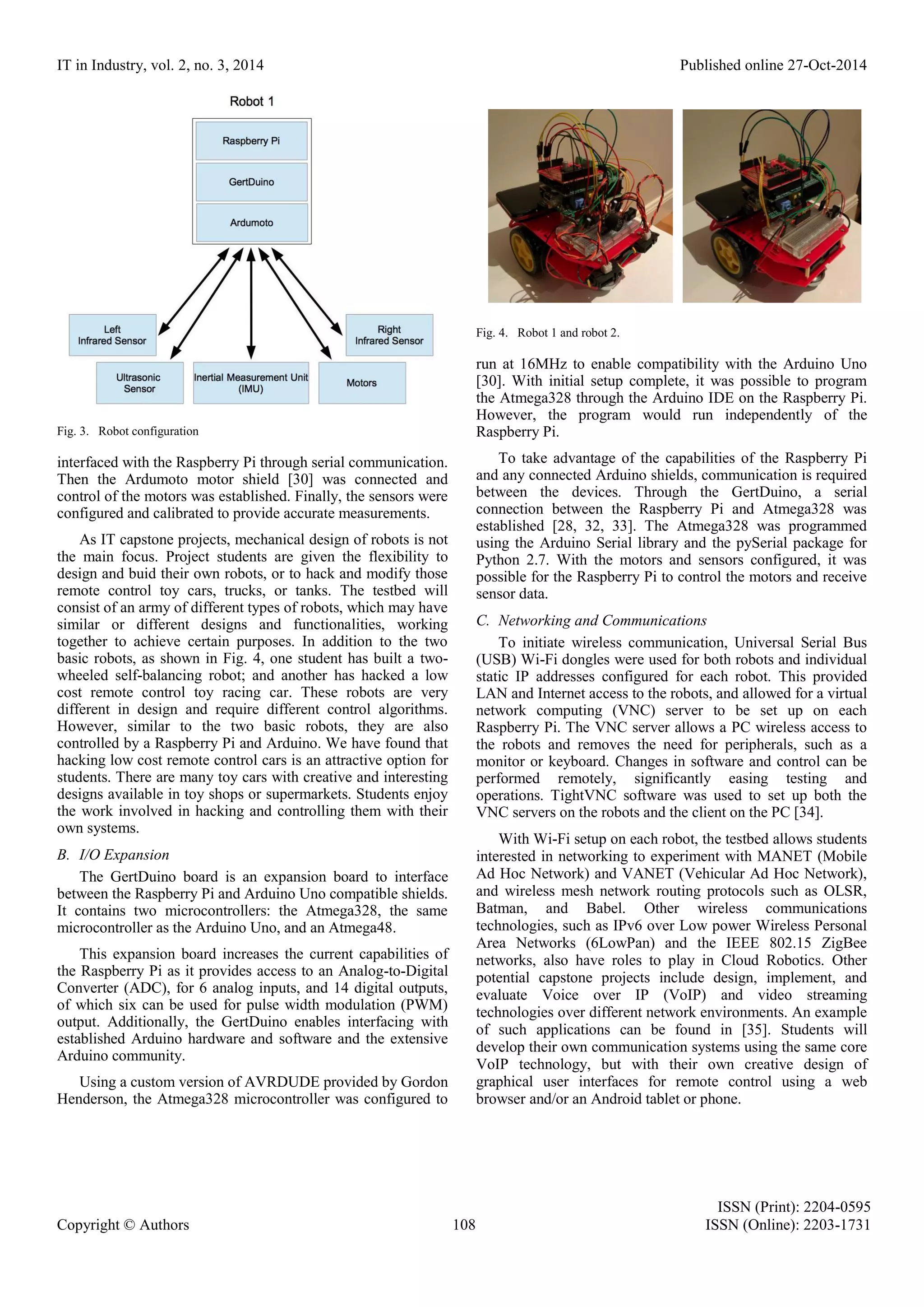 Design of an IT Capstone Subject - Cloud Robotics | PDF