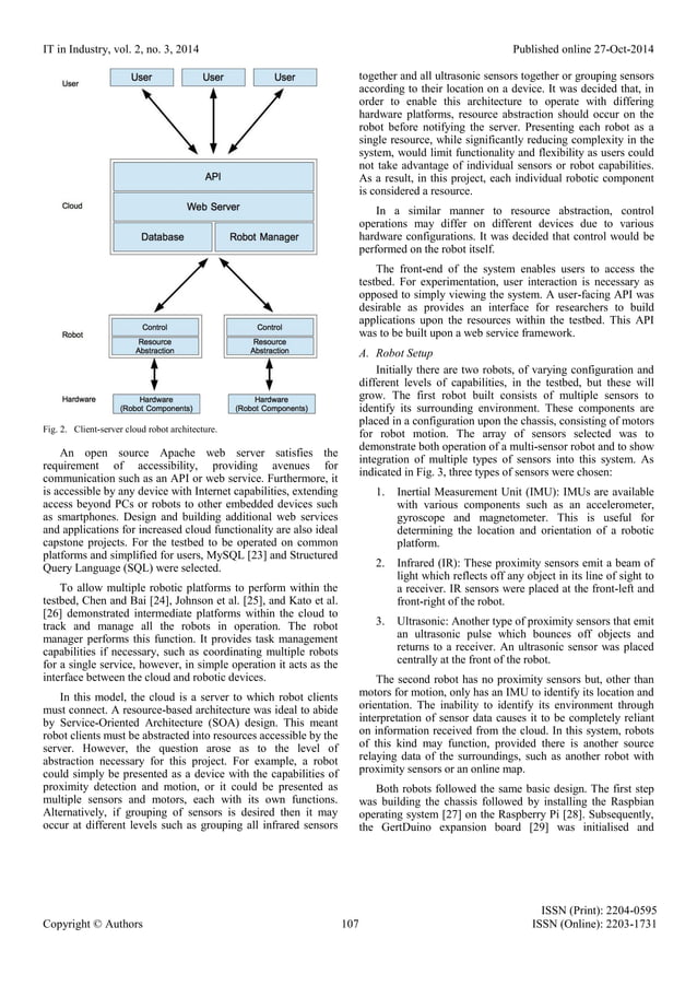 Design of an IT Capstone Subject - Cloud Robotics | PDF