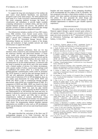 Design of an IT Capstone Subject - Cloud Robotics | PDF