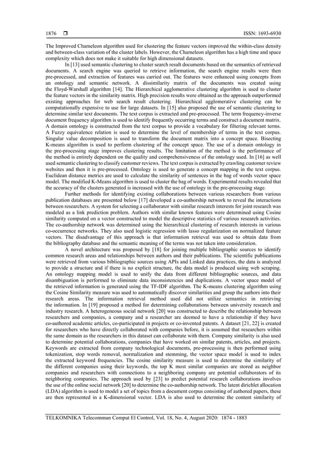 Semantics Based Clustering Approach For Similar Research Area Detection Pdf