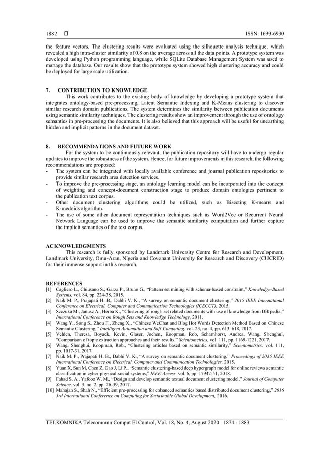 Semantics Based Clustering Approach For Similar Research Area Detection Pdf