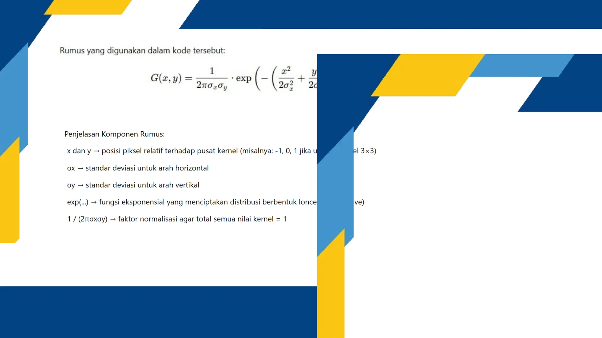 Gaussian Filter mata kuliah pengolahan citra digital .pptx