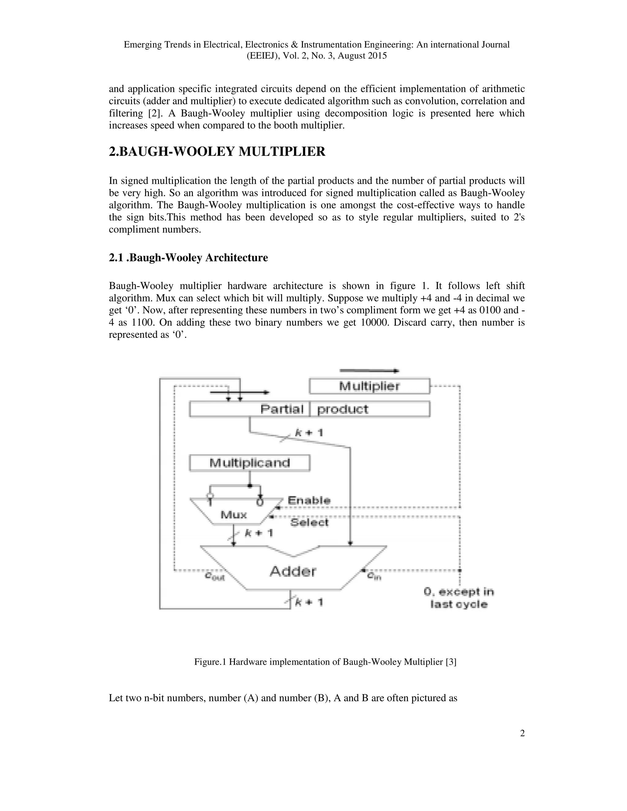 FPGA IMPLEMENTATION OF HIGH SPEED BAUGH-WOOLEY MULTIPLIER USING DECOMPOSITION LOGIC | PDF