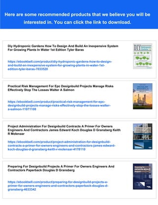 Designbuild For Water And Wastewater Projects Holly Shorneydarby | PDF