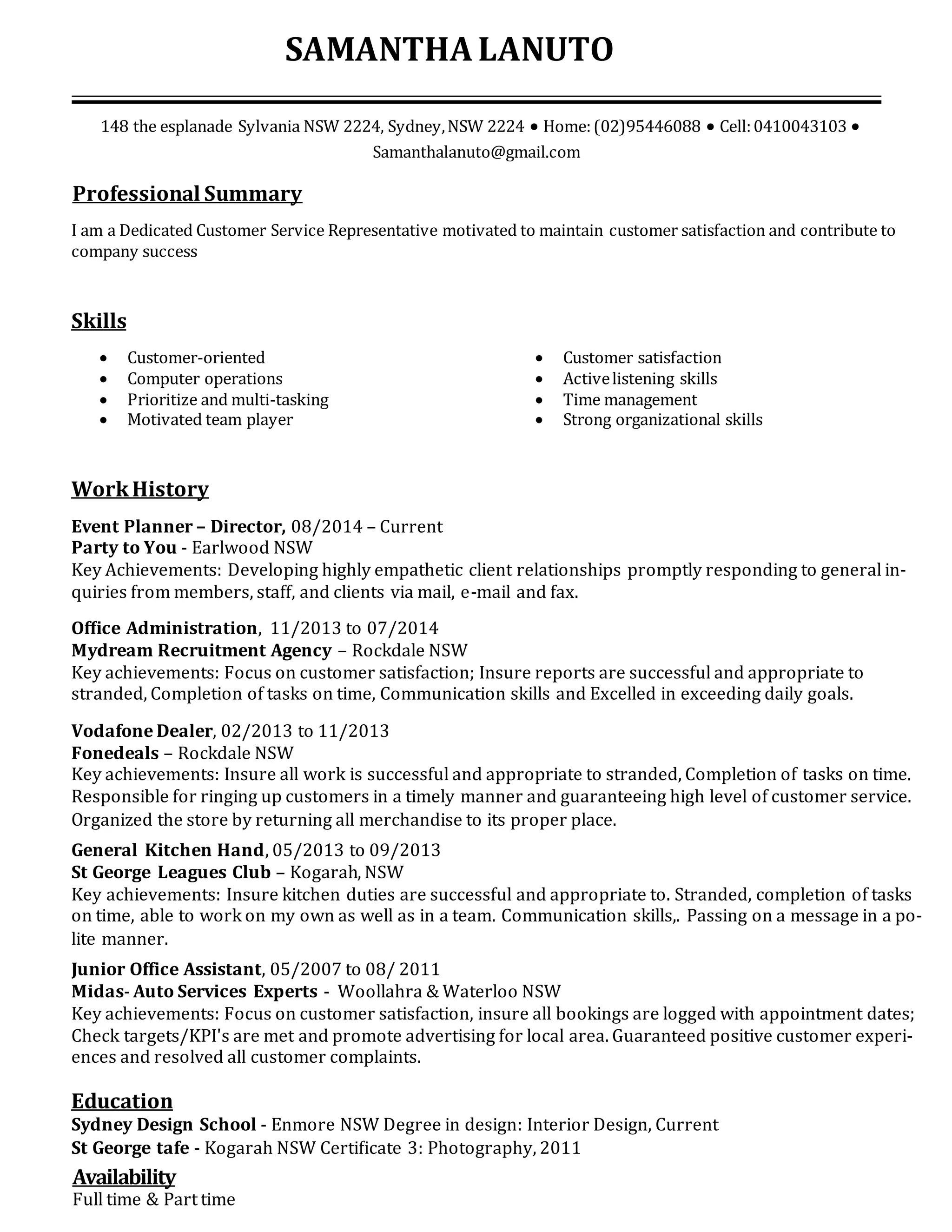 Samantha Lanuto Resume 2015 | DOCX