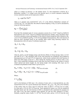 WORK FUNCTION ESTIMATION OF BISMUTH DOPED ZNO THIN FILM | PDF