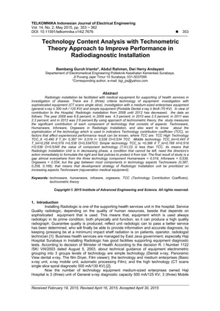 Technology Content Analysis with Technometric Theory Approach to ...
