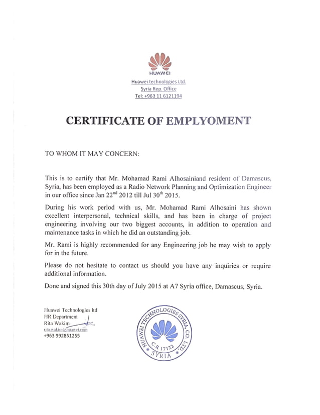 Work Certificate | PDF