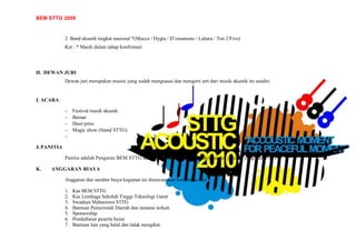 Proposal Festival Accoustic Music Tahun 2010 | DOCX