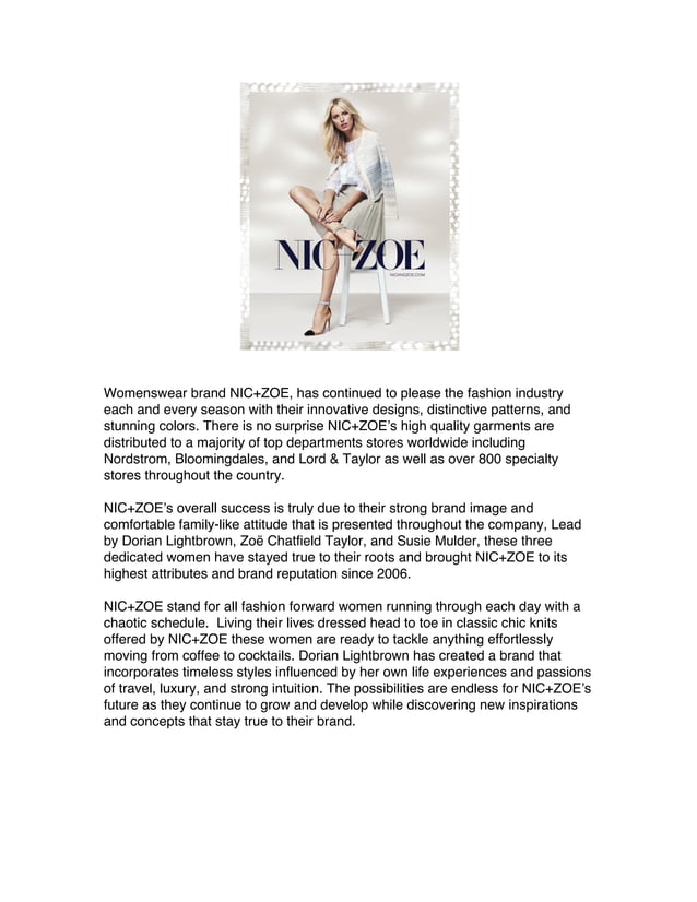 NICZOE Brand Overview | PDF