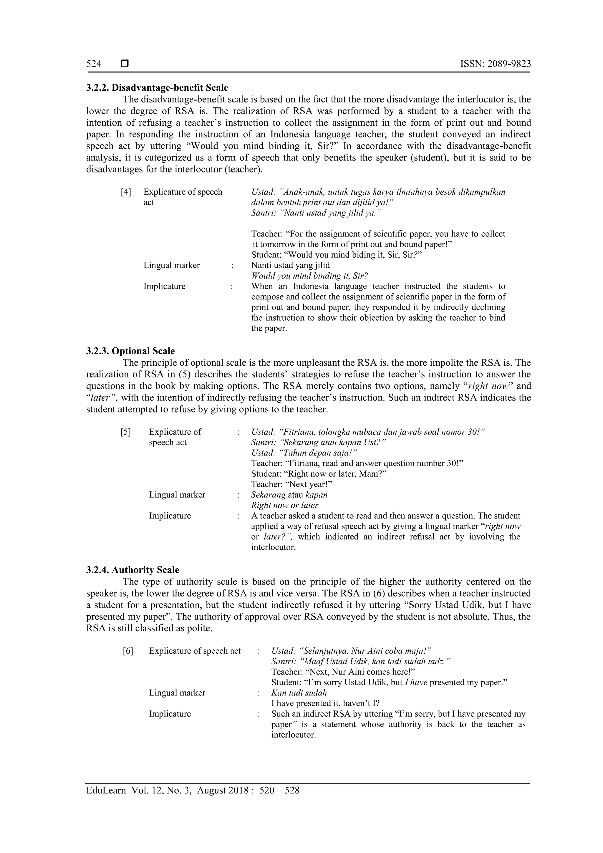 Strategies of Refusal Speech Act by Javanese Culture-based Students at ...