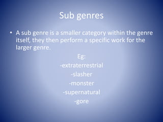 Horror Movie Conventions | PPTX | Horror | Genres