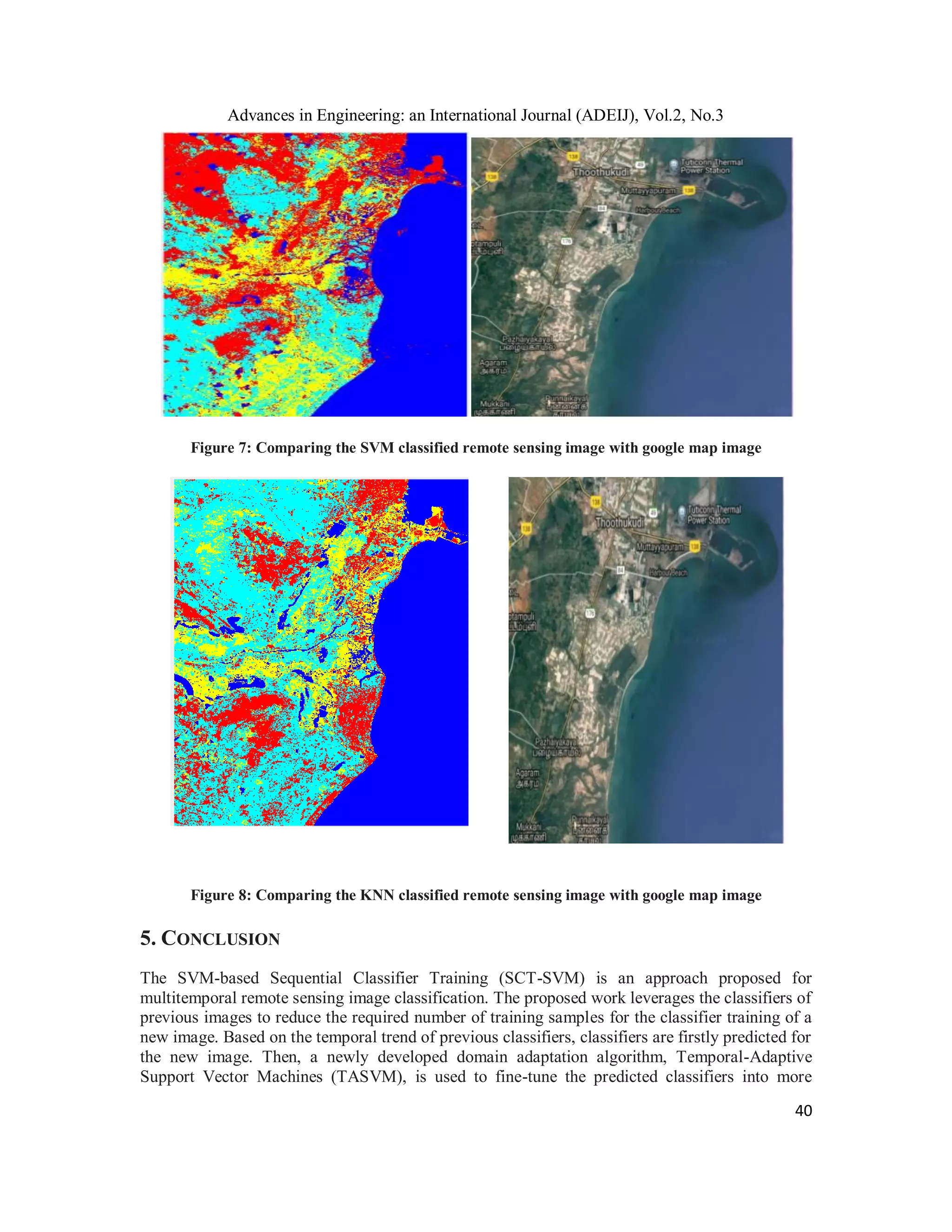 CLASSIFICATION AND COMPARISION OF REMOTE SENSING IMAGE USING SUPPORT VECTOR MACHINE AND K ...