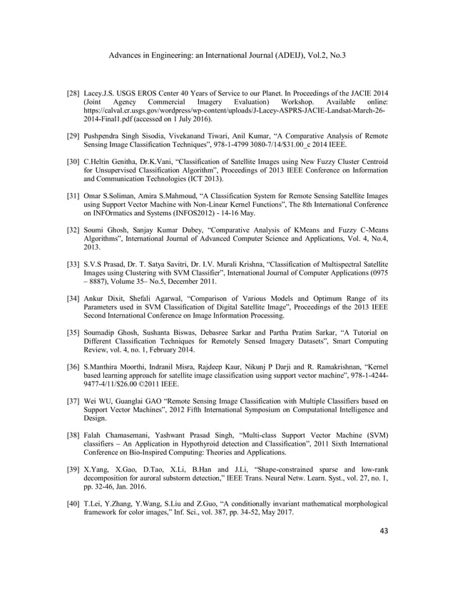CLASSIFICATION AND COMPARISION OF REMOTE SENSING IMAGE USING SUPPORT VECTOR MACHINE AND K ...