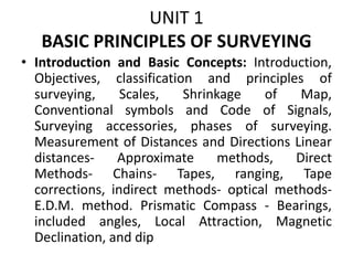 231CE33 SURVEYING BASICS AND FUNDAMENTALS | PPT | Geography | Science