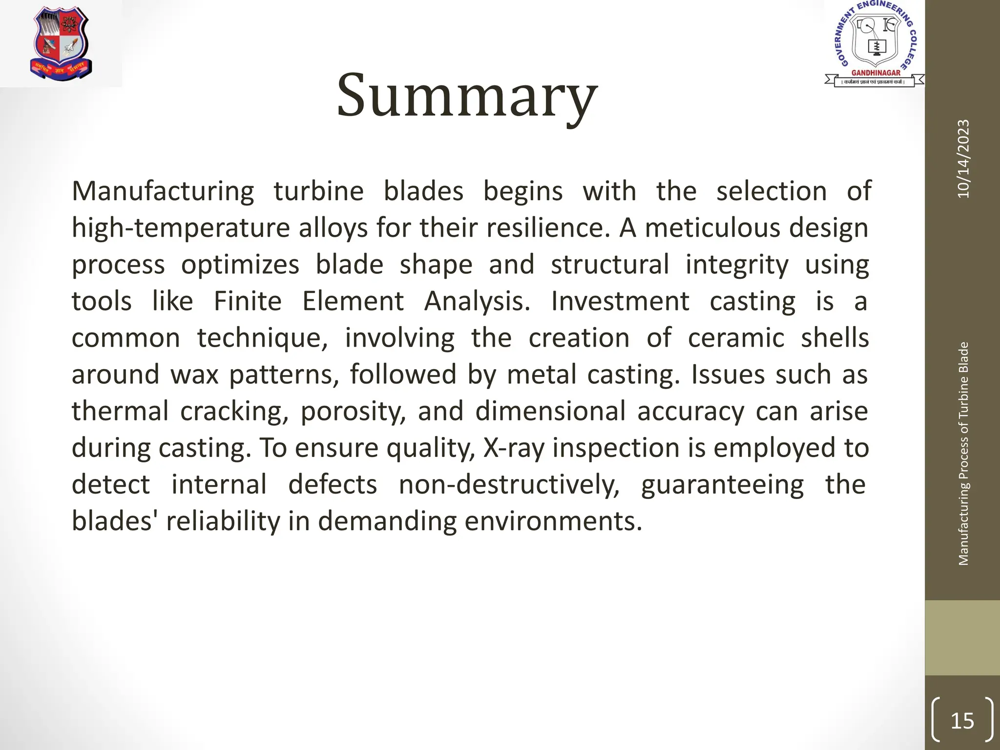 Manufacturing process of Turbine blade | PDF