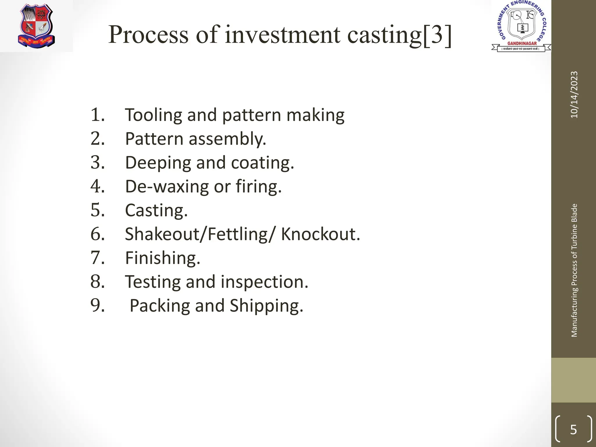 Manufacturing process of Turbine blade | PDF