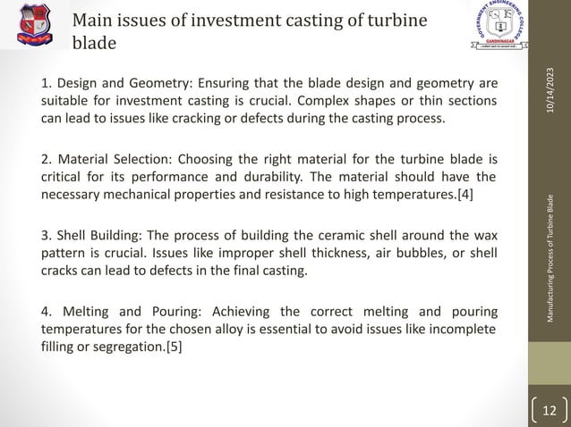 Manufacturing process of Turbine blade | PDF | Business | Business and ...
