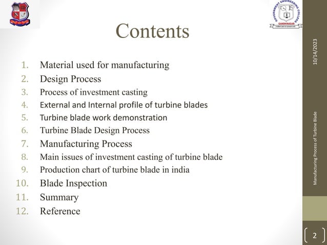 Manufacturing process of Turbine blade | PDF | Business | Business and ...