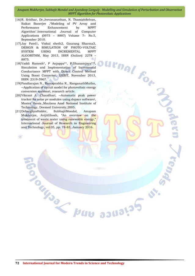 Modelling and Simulation of Perturbation and Observation MPPT Algorithm for Photovoltaic ...